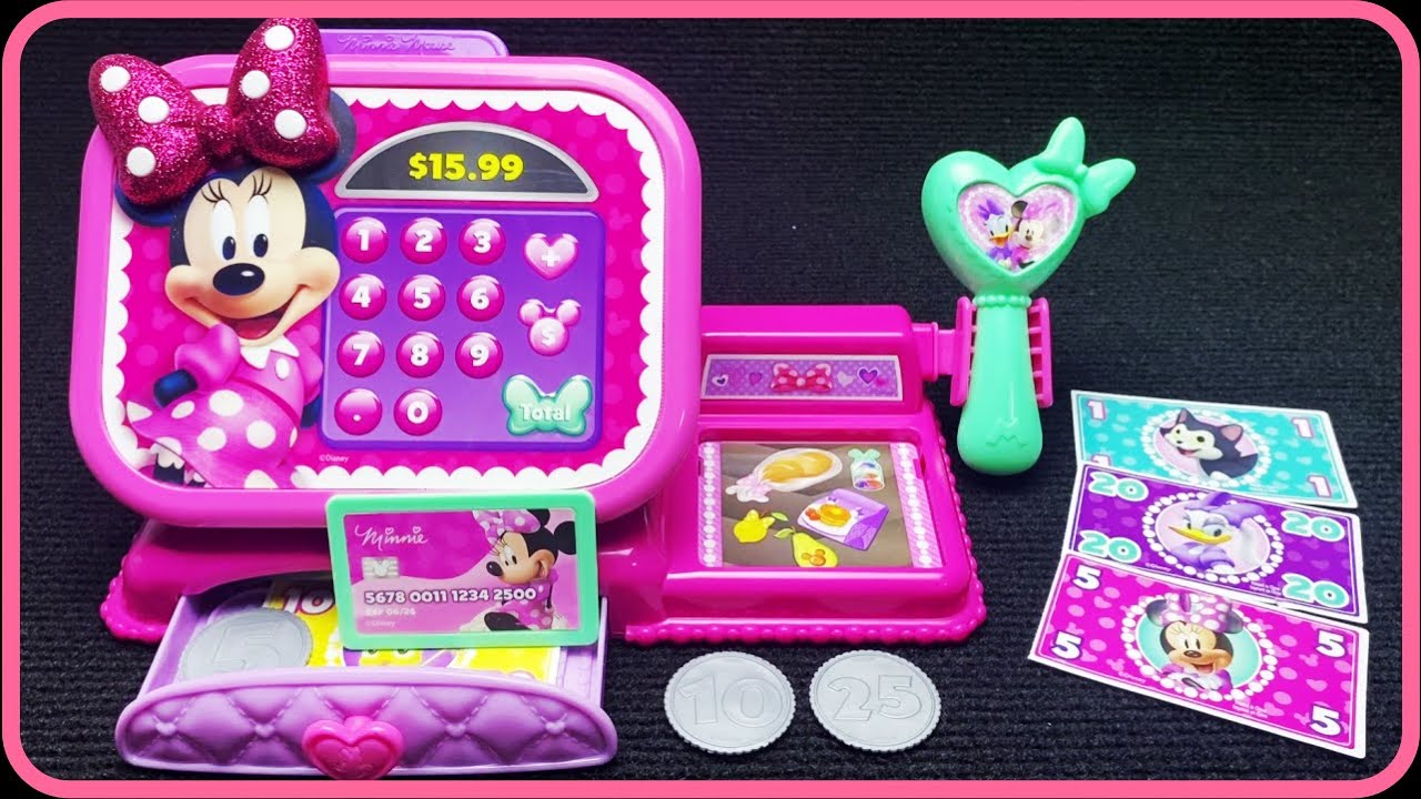6 Minutes Satisfying with Unboxing Disney Minnie Mouse Cashier Playset ...