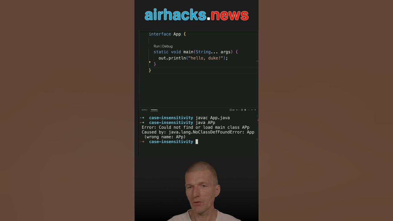 Java Vs Javac And Case Sensivity Java Shorts Coding Airhacks Youtube