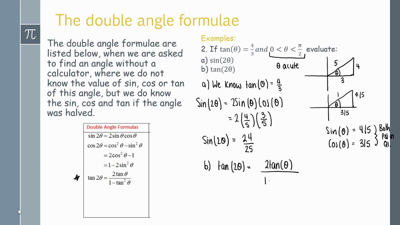 14D Part 2 Double Angle Formulae - YouTube