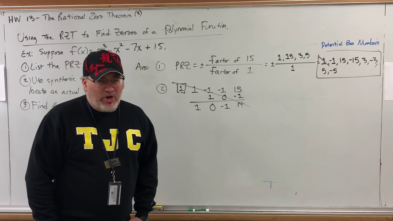 HW 13 (video 3) Rational Zero Theorem - Using the RZT to Find the ...
