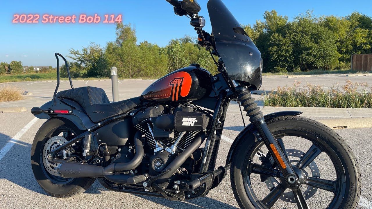 2022 Harley Davidson Street Bob 144 Stage 1 ride around town {4k} {ASMR ...