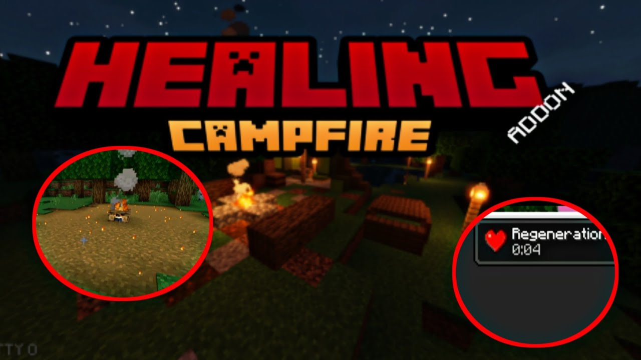 [Minecraft PE] 1.19!! | Add-on แคมป์ไฟ เพิ่มหัวใจ | Healing Campfire ♥ - YouTube
