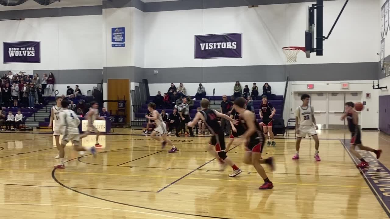 Union Springs' Rocco Testa banks in a layup against Oxford Academy on ...
