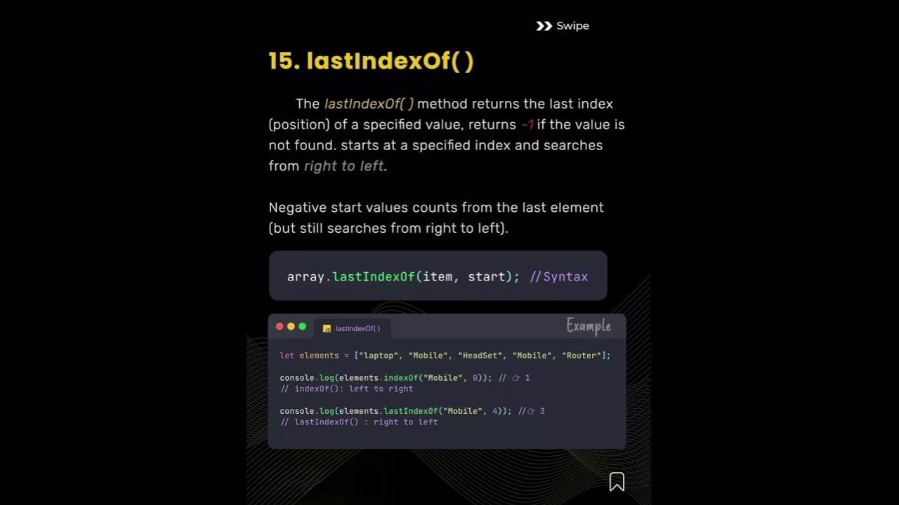Javascript Lastindexof Method Coding Javascript Frontendcourse