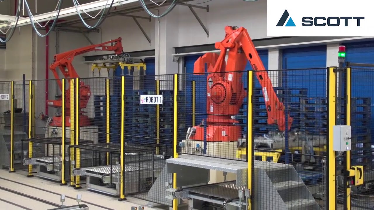 Scott End of Line Palletising System - YouTube