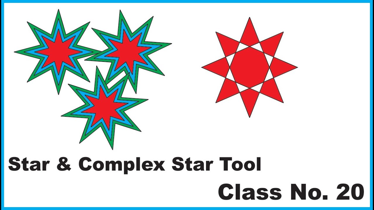 class No.20 | Star & Complex Star Tool | Corel draw x7 full course ...