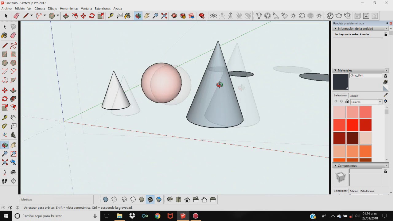 Como hacer ESFERAS y CONOS en SketchUp (Sólidos en revolución) - YouTube