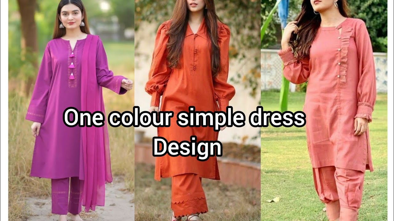 one colour simple dress design ideas - YouTube