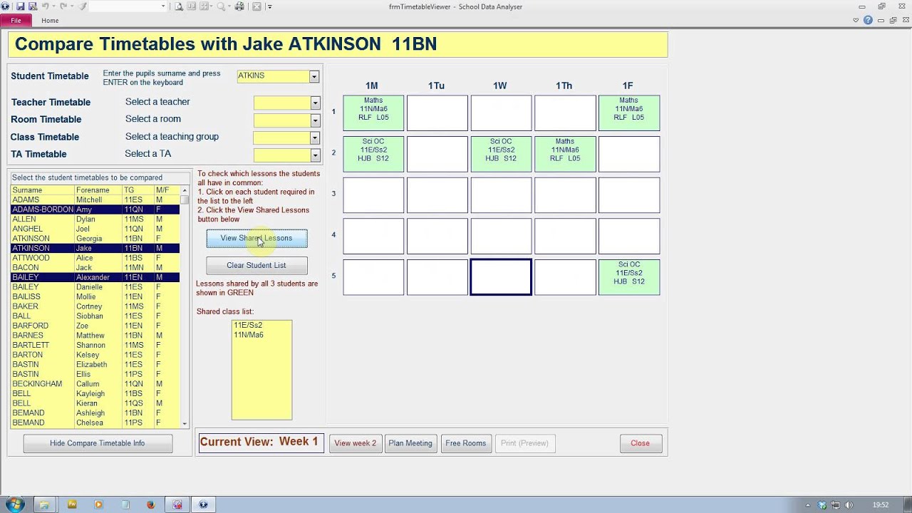 Compare Student & Staff Timetables - YouTube