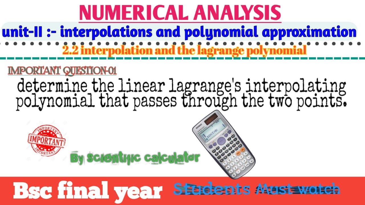 lagrange's interpolation polynomial passing through two points that is (xo yo) and (x1 y1) - YouTube
