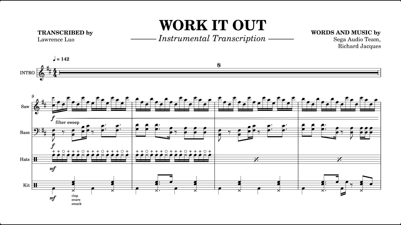 Work It Out (Sonic R OST) - Instrumental Transcription - YouTube