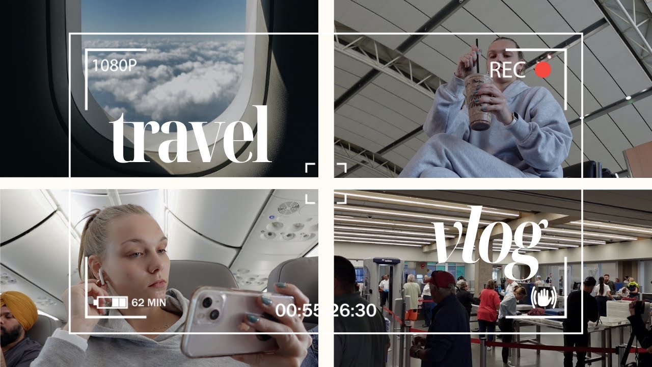 Airport Travel Vlog (Flying alone, airplane entertainment, COFFEE ...