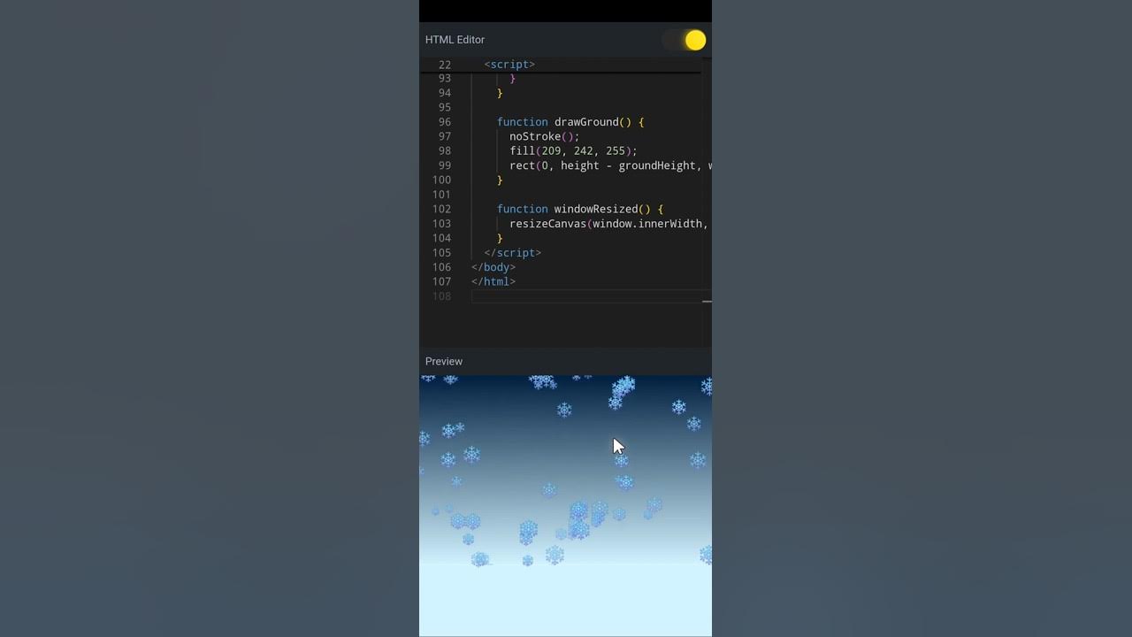 🌨️ Crystal Snowfall Simulation ️ | Relaxing Winter Scene in JavaScript ...