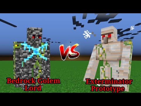 Bedrock Golem Lord vs Exterminator Prototype | Minecraft Mob Battle ...
