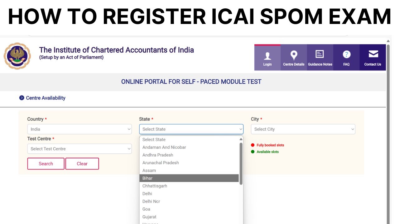 How To Register ICAI SPOM Exam | ICAI SPOM Exam Registration Process ...