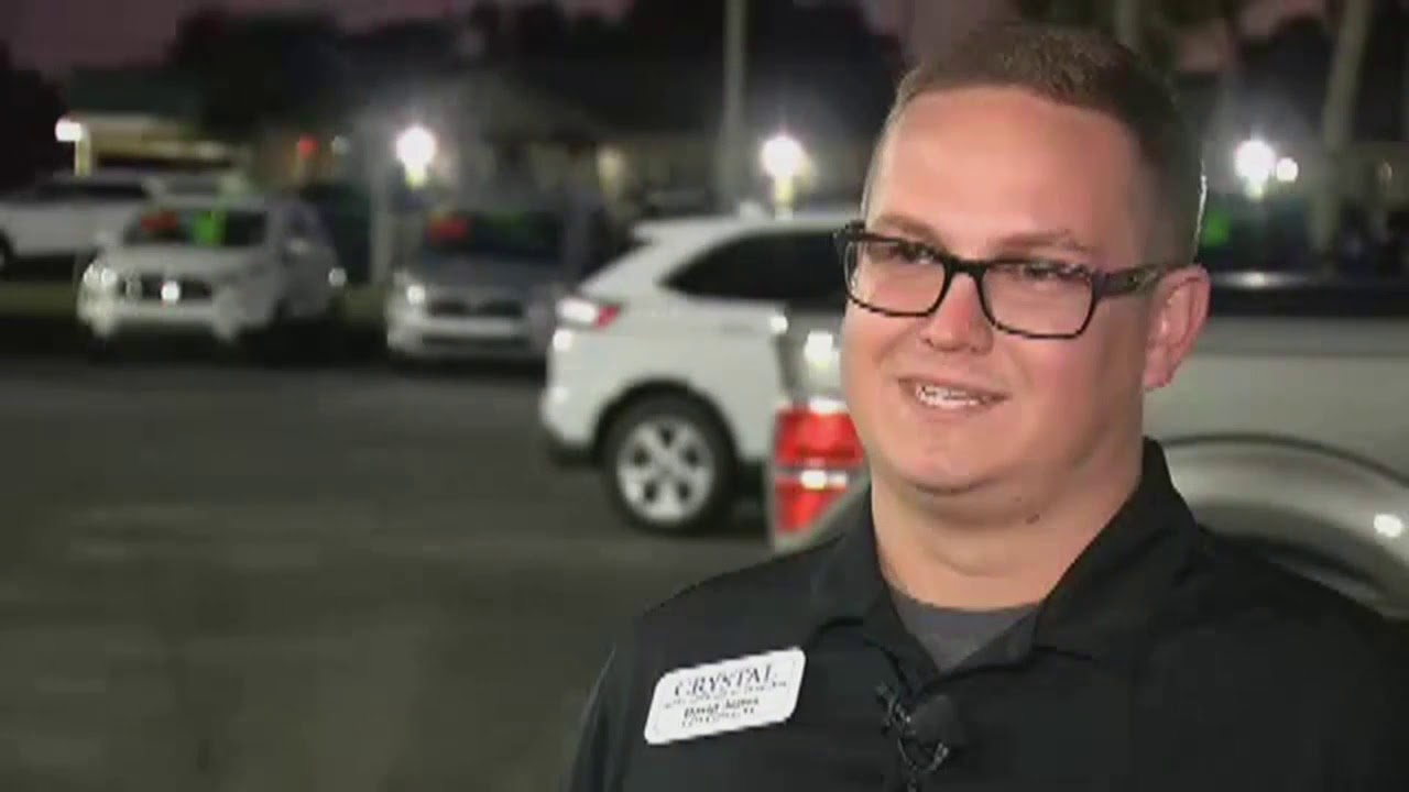 Video: Car flies over 12 vehicles at Florida dealership - YouTube