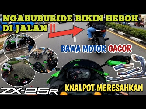 NGABUBURIT BIKIN HEBOH DI JALAN ⁉️ TIGA ZX25R // BIKIN BISING JALAN ...