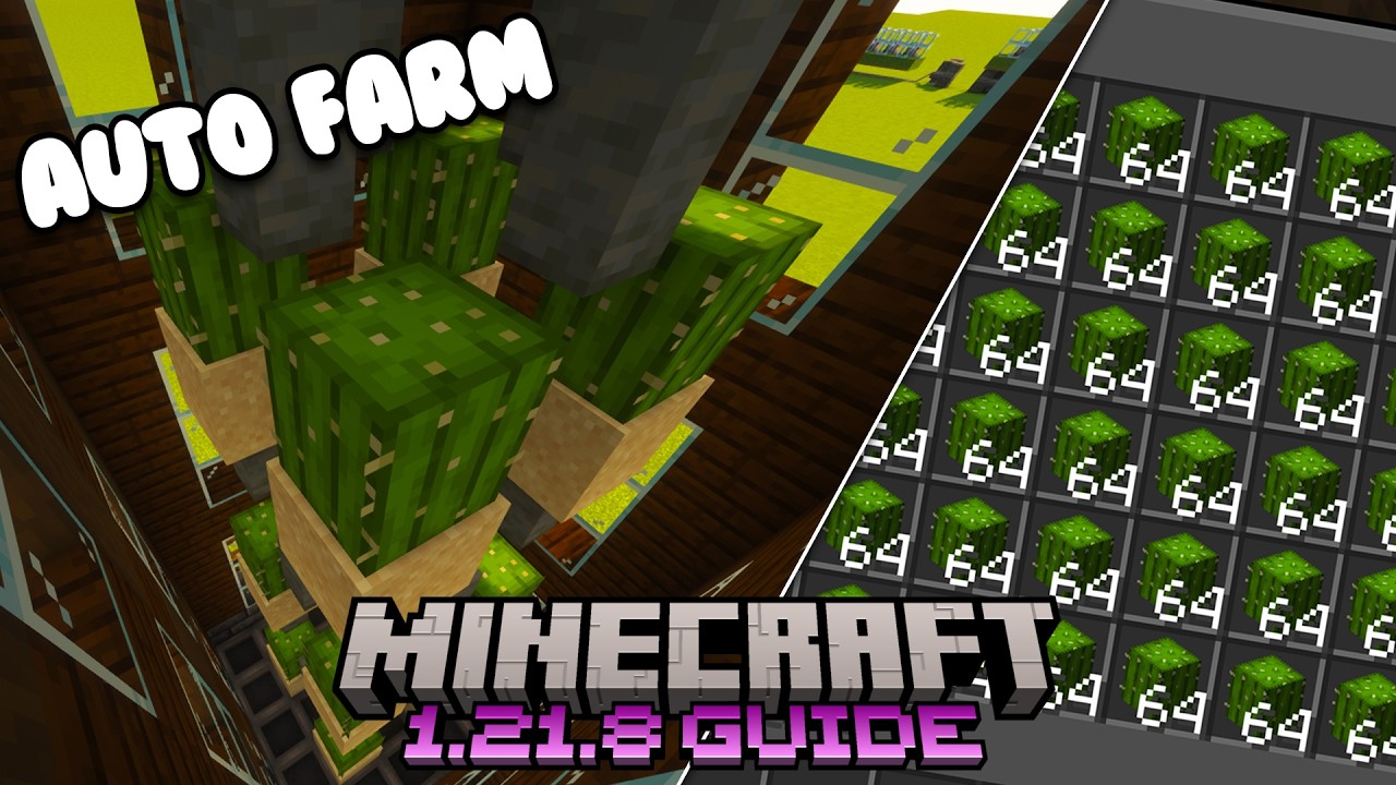 SIMPLE Automatic Cactus Farm in Minecraft 1.21.8 - Survival Guide ...