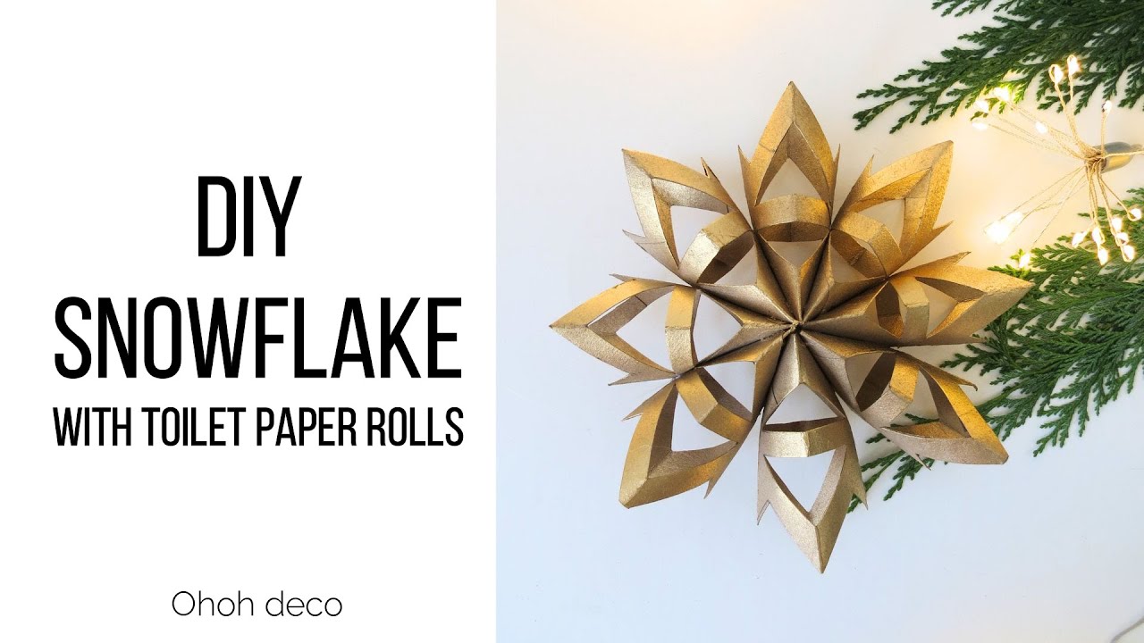 How to make a DIY Snowflake - Easy toilet paper roll craft - YouTube
