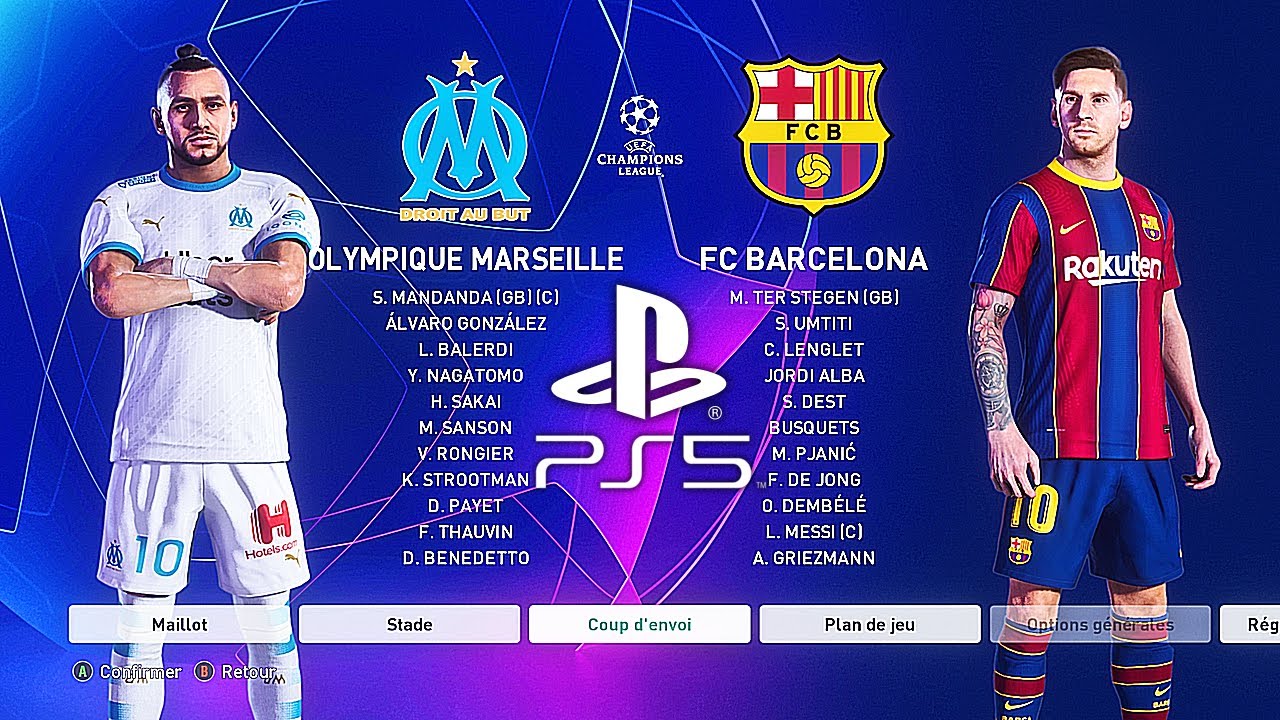 PES 2021 PS5 FC BARCELONA - OLYMPIQUE DE MARSEILLE | MOD Ultimate ...