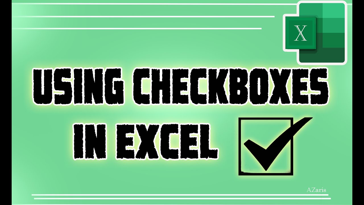 USING CHECKBOX IN EXCEL YouTube USING CHECKBOX IN EXCEL YouTube