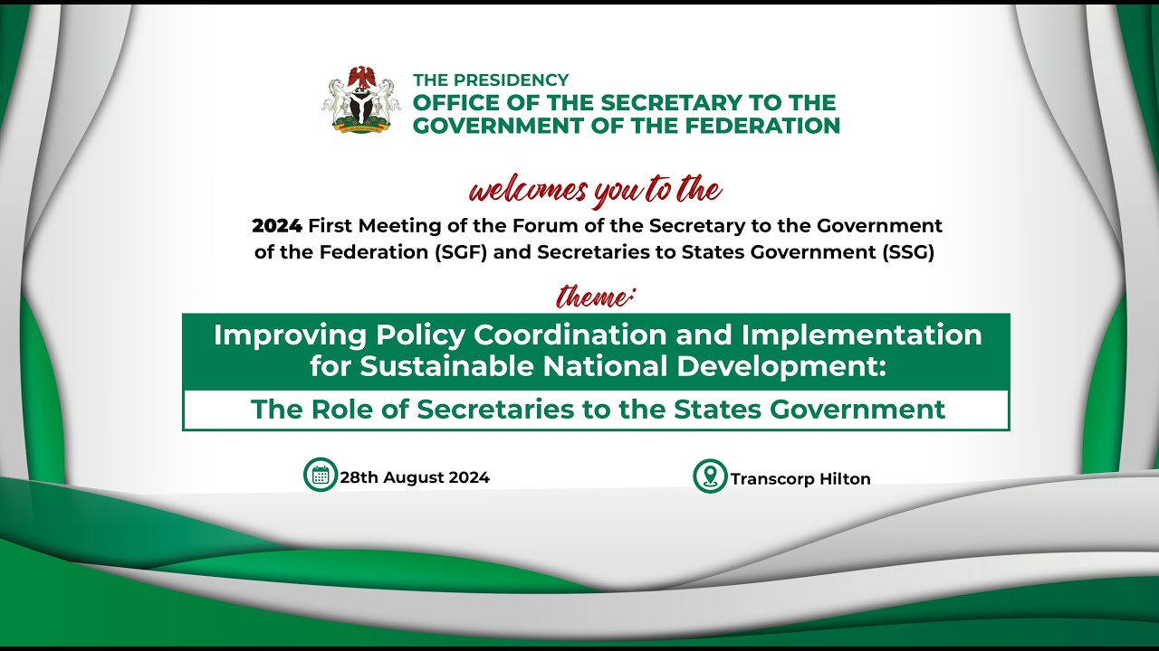 2024 FIRST MEETING OF SGF AND SSGs - YouTube