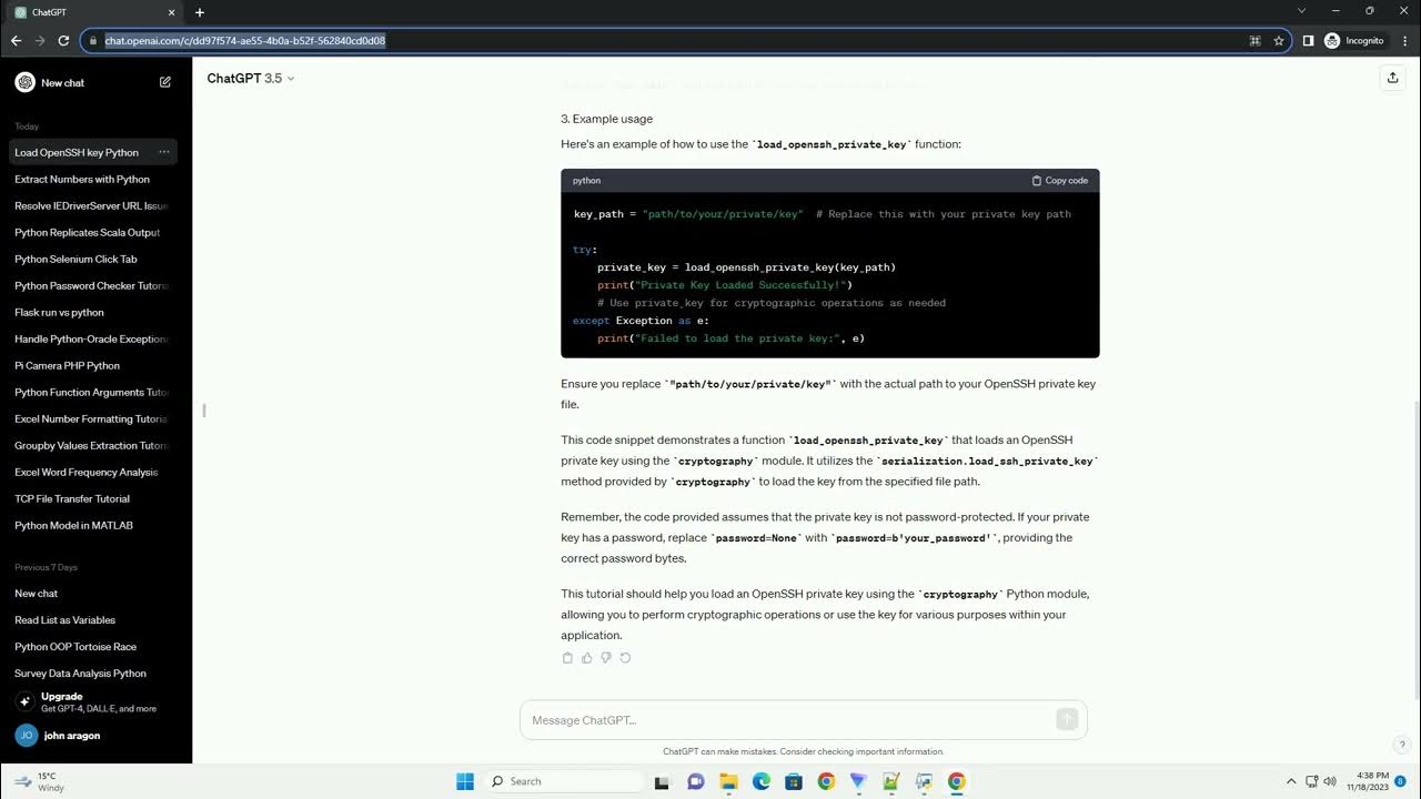 How to load openssh private key using cryptography python module - YouTube