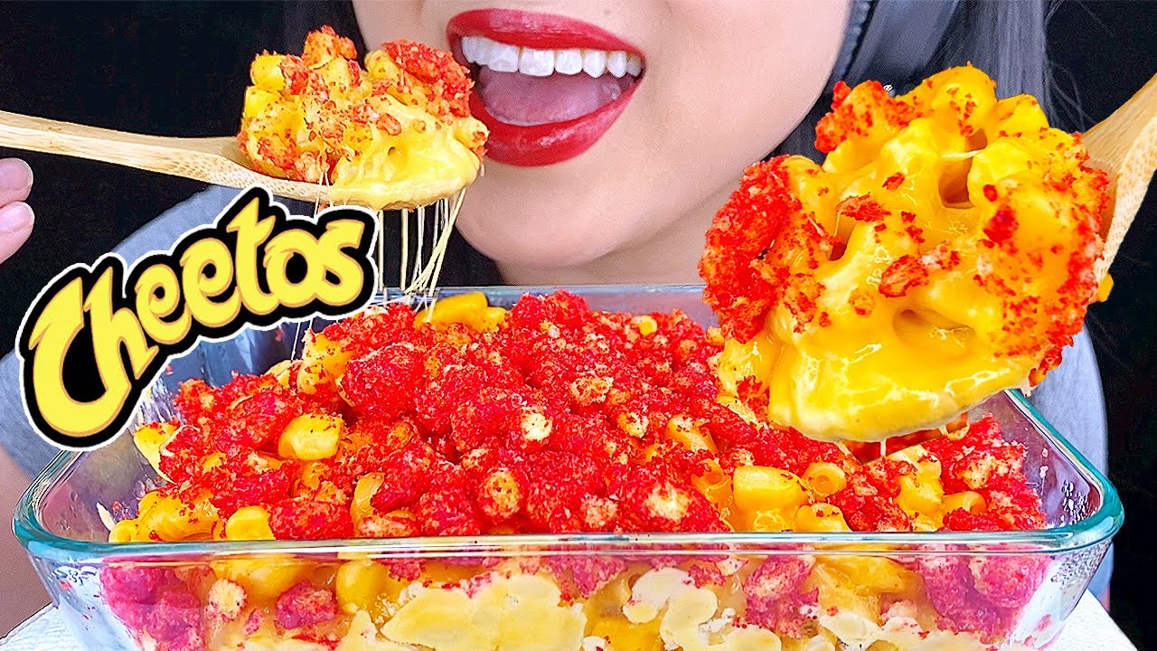 ASMR HOT CHEETOS MAC N CHEESE Mukbang (ASMR Eating No Talking) Eating ...