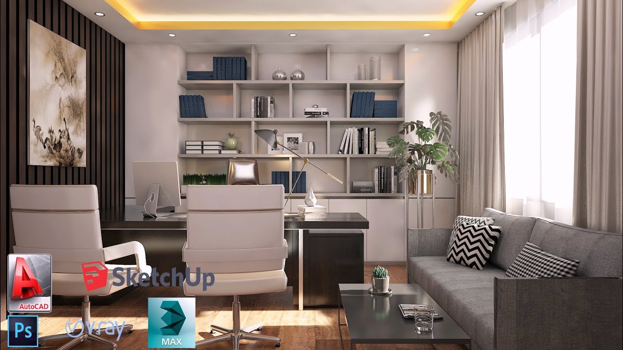 3ds Max Office Interior design Tutorial Video how to make office interior design in 3ds Max vray ...