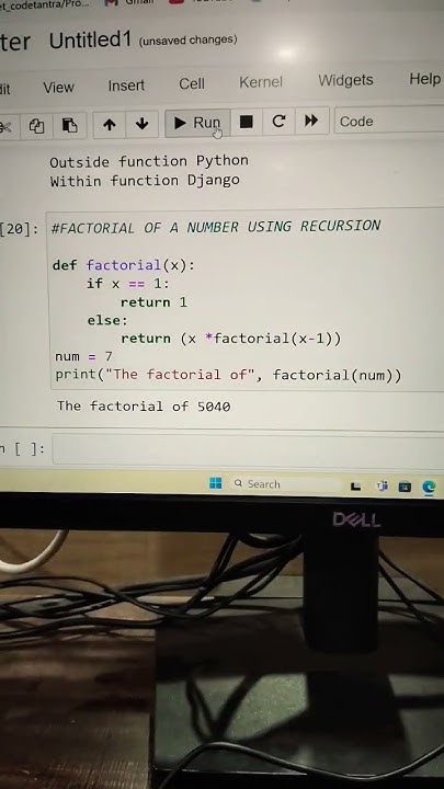 Factorial of number using recursion #viral #coding #python #shorts - YouTube