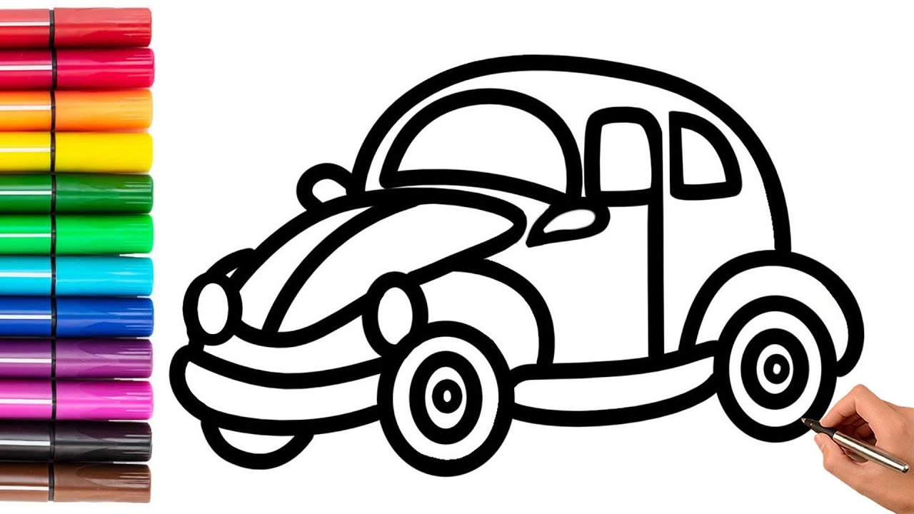 How to draw a Car for children - YouTube