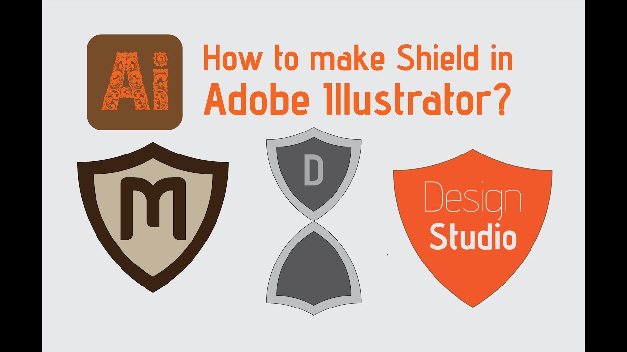 How to make Shield in Adobe Illustrator | Draw Shield in Adobe ...