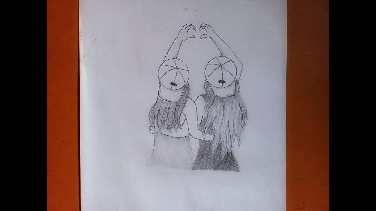 How to draw easy bestfriend drawing step by step || Bestfriend forever ...