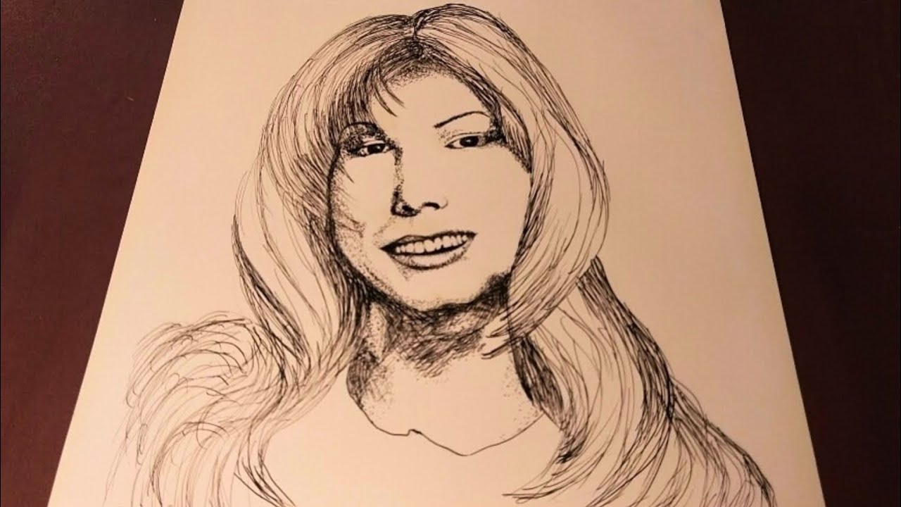 PORTRAIT DRAWING WITH PEN AND INK l HATCHING DRAWING TECHNIQUE STEP BY ...
