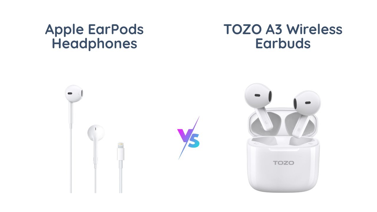 Apple EarPods vs TOZO A3 Wireless Earbuds Comparison - YouTube