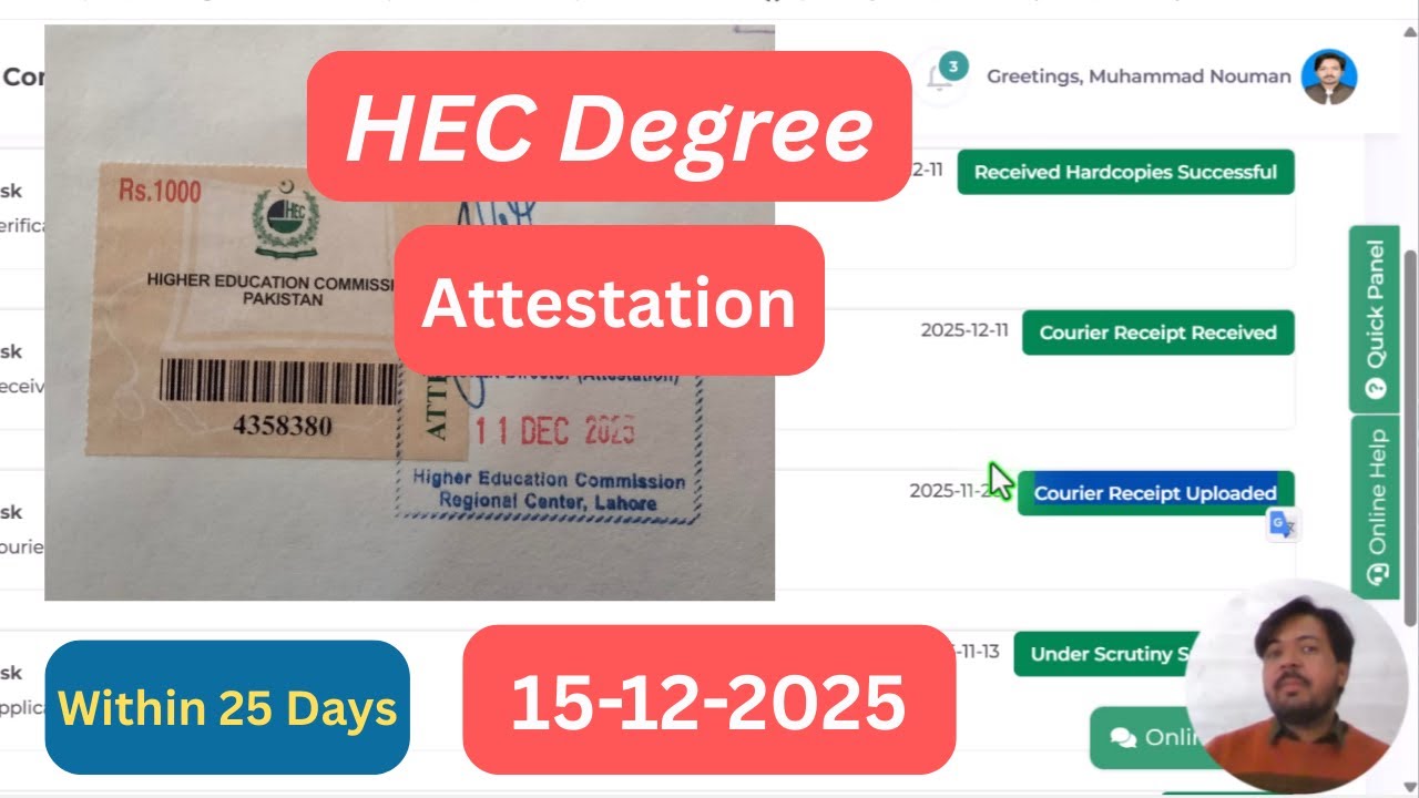 HEC Degree Attestation Process within 25 Days | HEC Degree Attestation ...