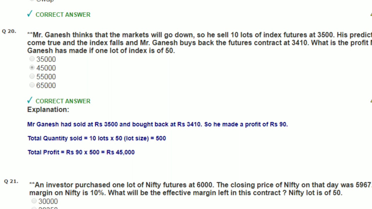 NISM 8 Equity Derivatives Question Answer with deep knowledge - PART 16 ...