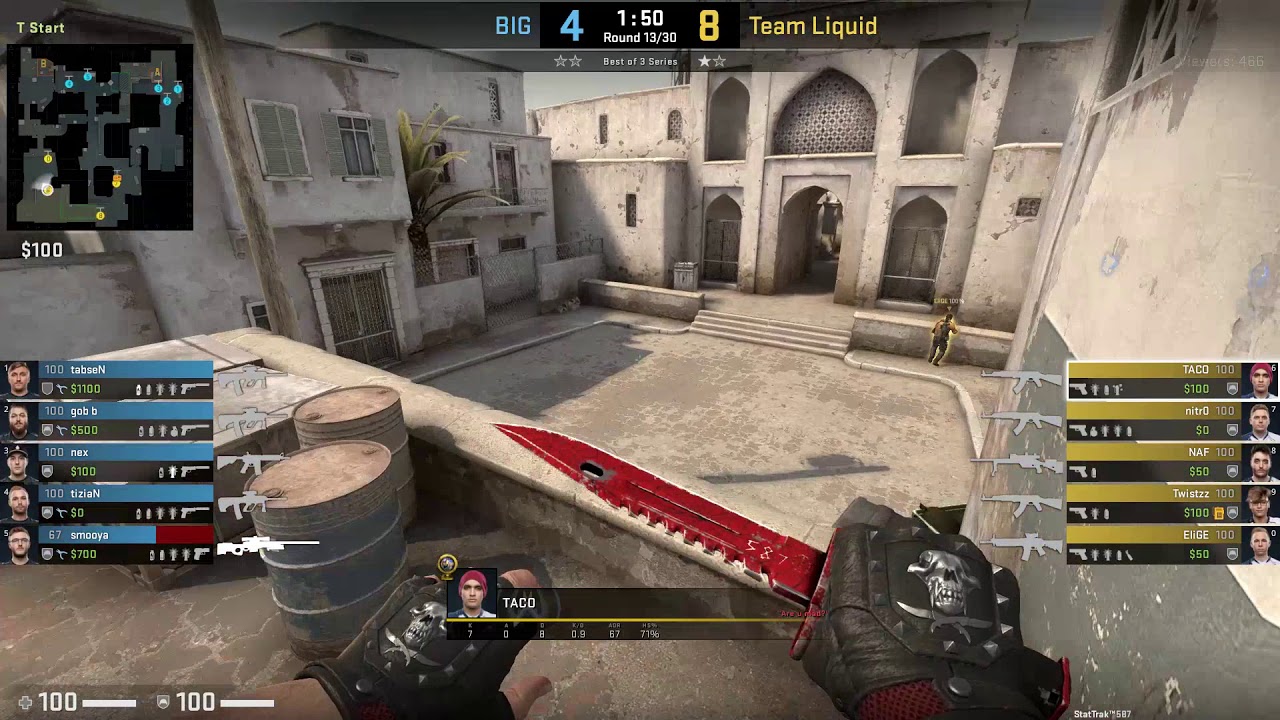 CS:GO POV Demo Liquid TACO (23/13) vs BIG (de_dust2) - YouTube