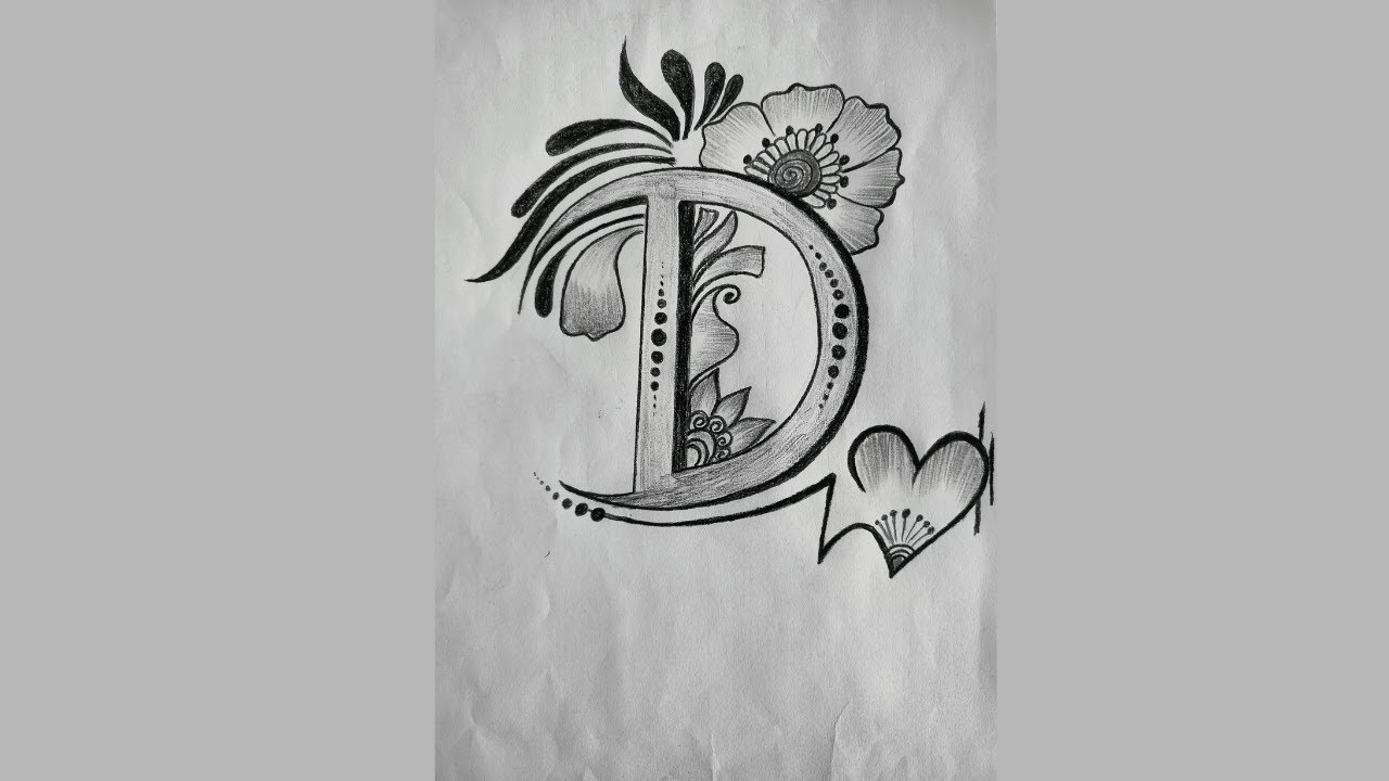 How to Make D Letter Tattoo Drawing With Pencil With Simple Steps ...
