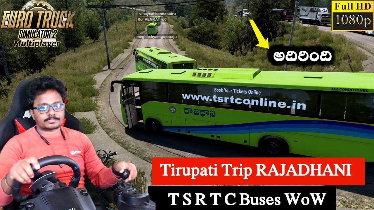 TSRTC RAJADHANI Buses Tirupati Ghat Road Bus Driving with Steering ...