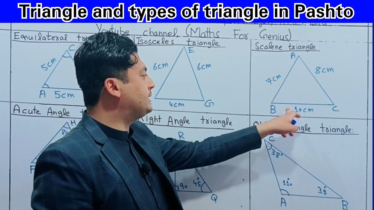 Types of triangle in pashto | Types of triangle class 5 | Triangle and ...
