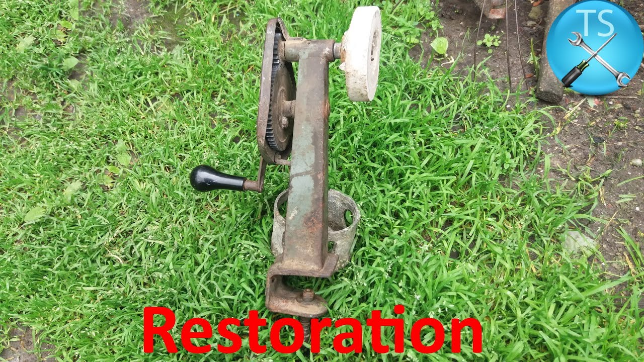 Restoration Antique Hand cranked grinder - YouTube