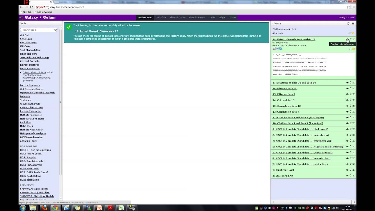 ChIP-seq analysis using GALAXY: Part 4 - Motif discovery using Weeder ...