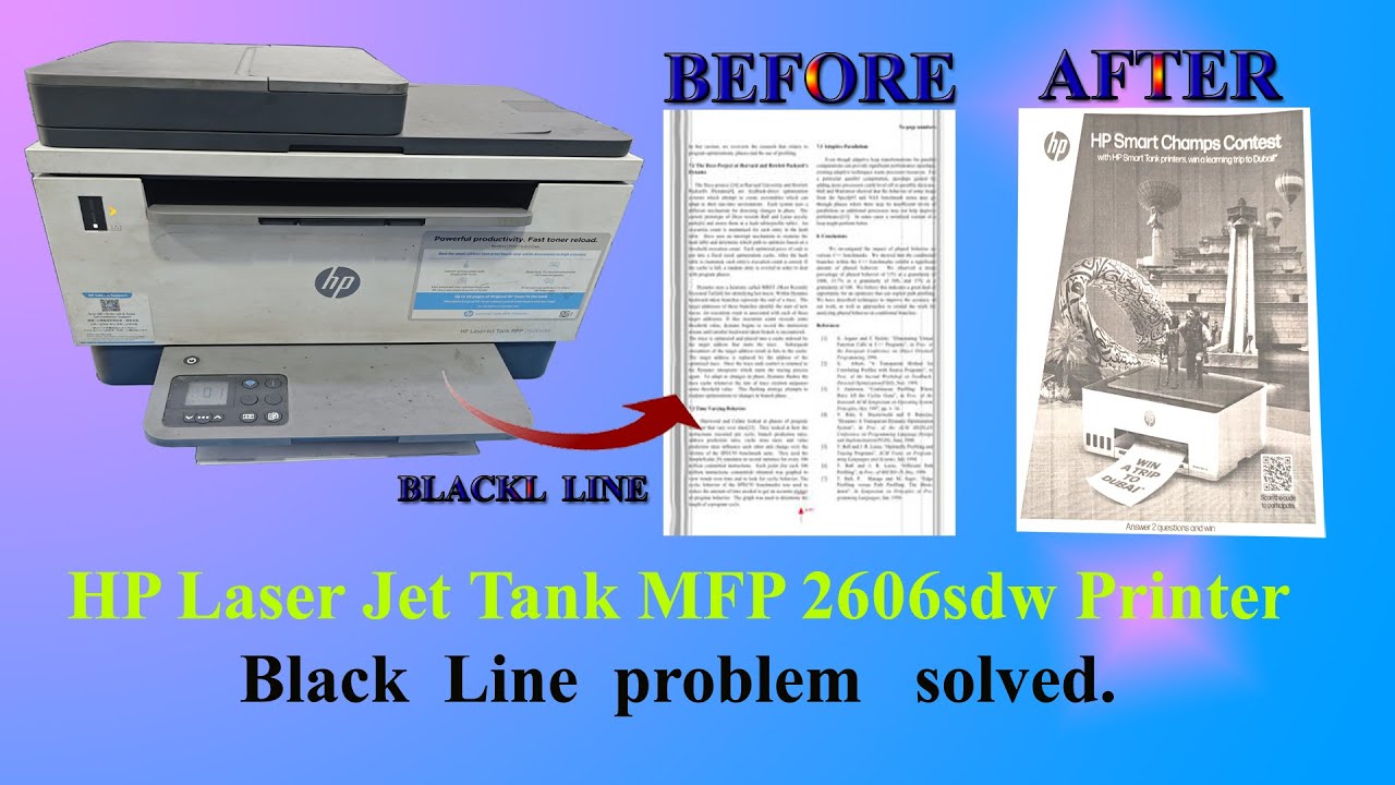 HP Laser Tank MFP 2606sdw Printer Black Spot and Lining Issue Solved ...