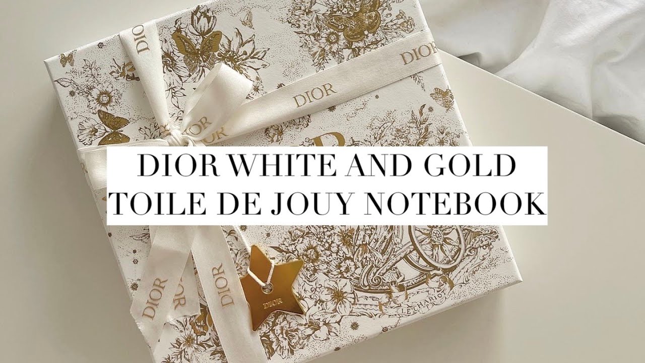 Dior White and Gold Toile De Jouy Notebook | Little Luxury Unboxing ...