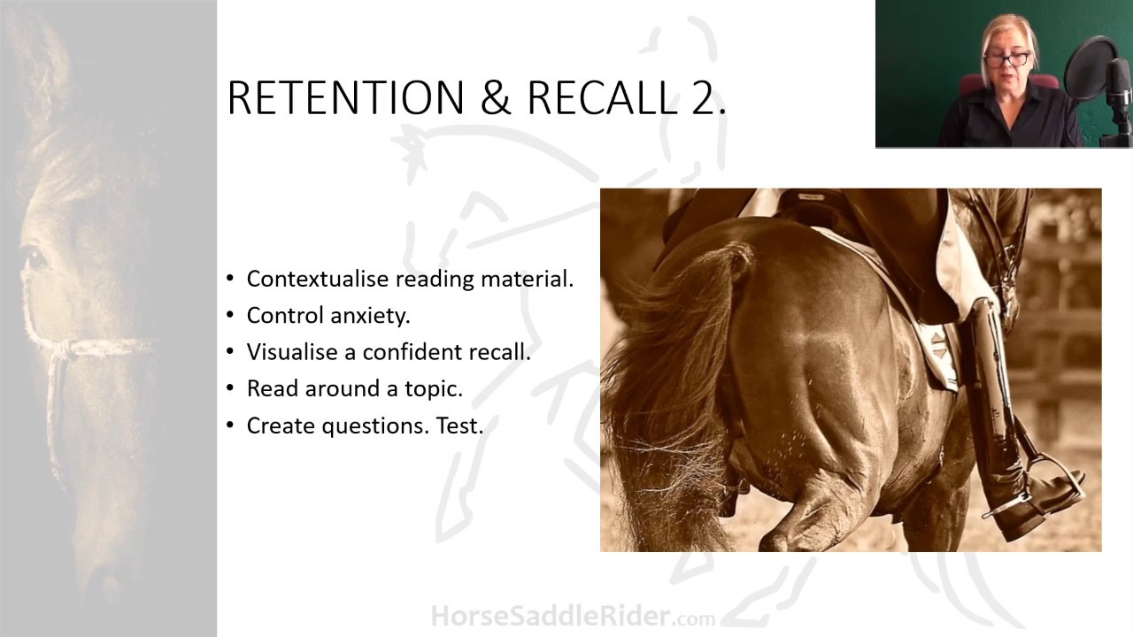 2. Memory Retention Recall Horse Saddle Rider Lecture Equine Vocational ...