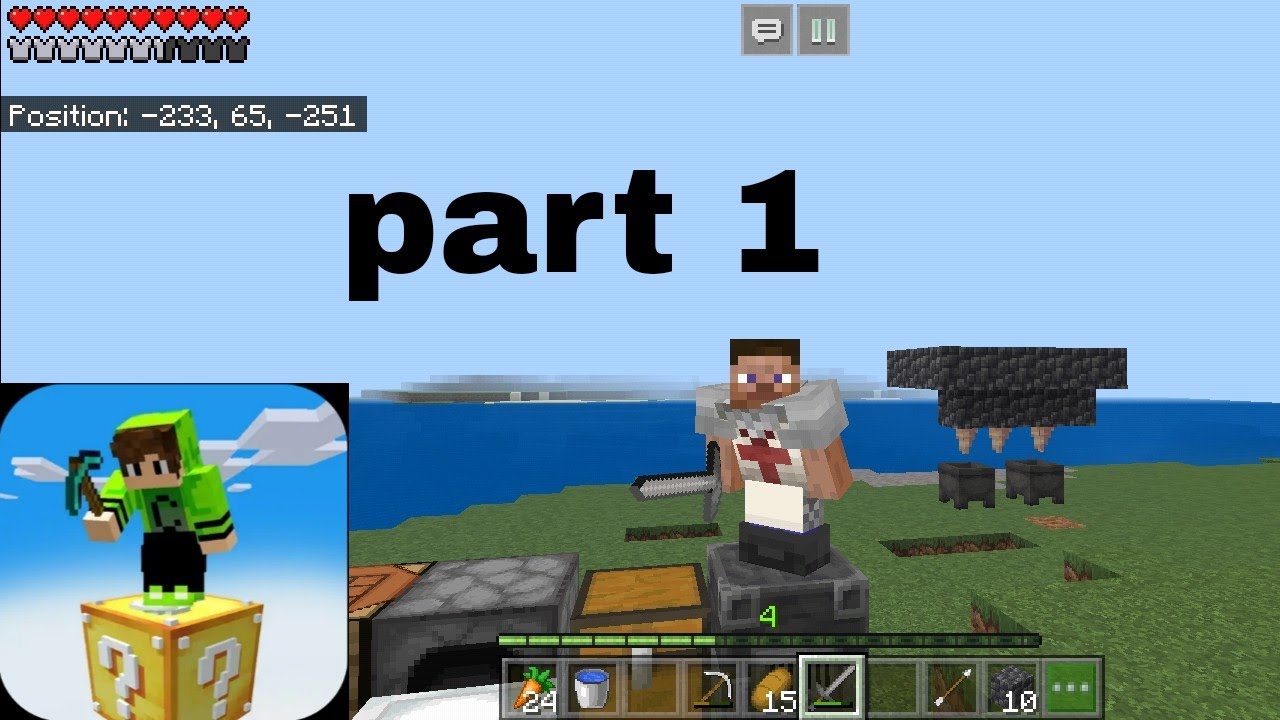 CRAFTSMAN ONE BLOCK SURVIVAL GAME PLAY PART 1 - YouTube