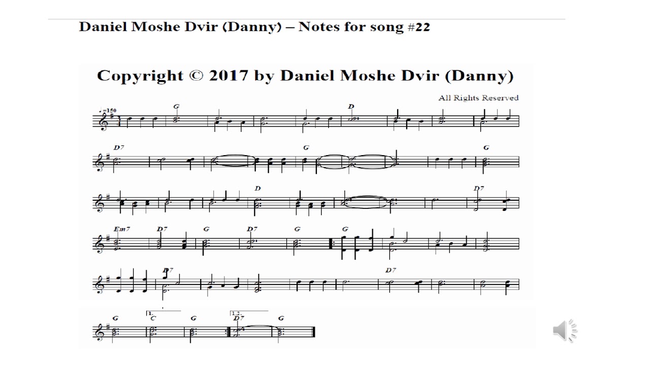 Daniel Moshe Dvir (Danny) - 1st Album- Song 22 - YouTube
