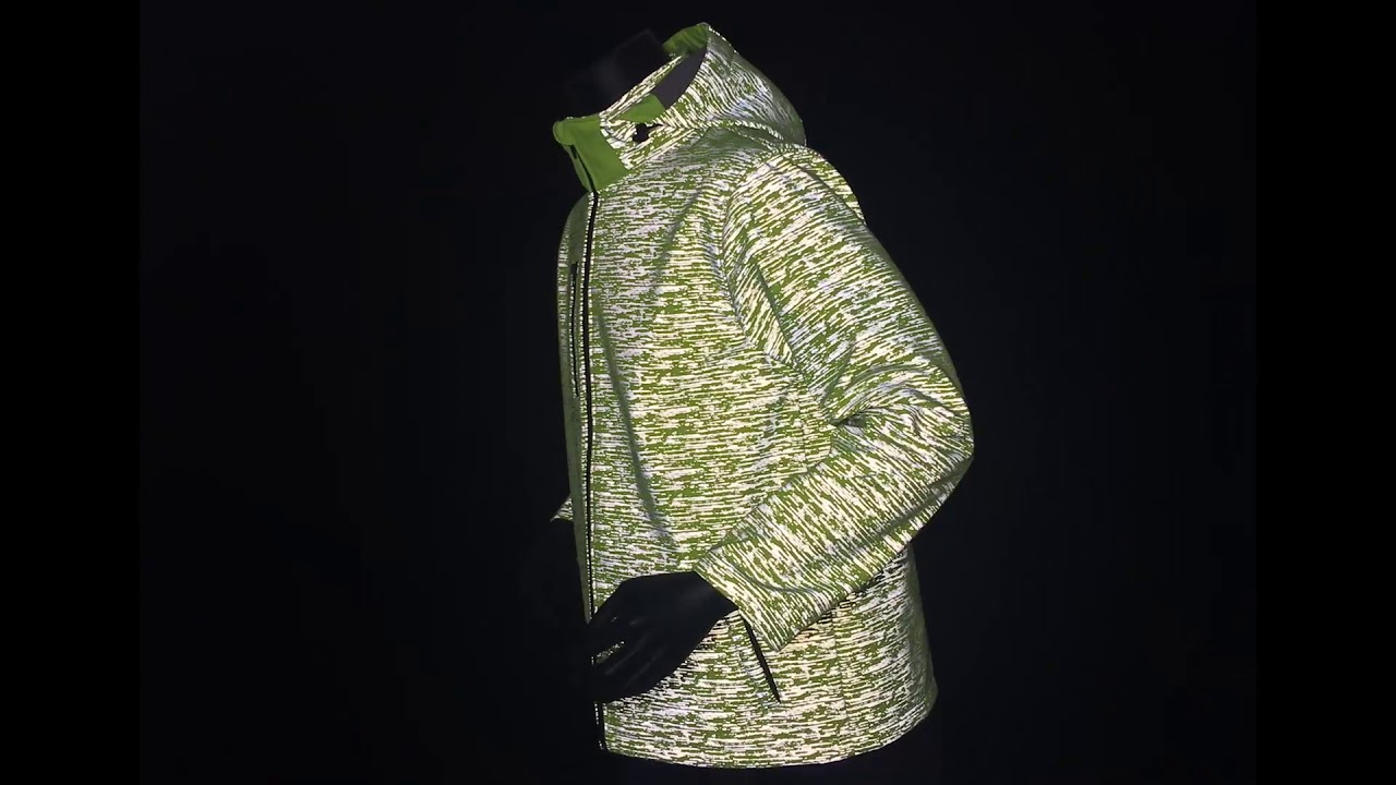 Reflective jacket with custom reflective pattern printing - YouTube