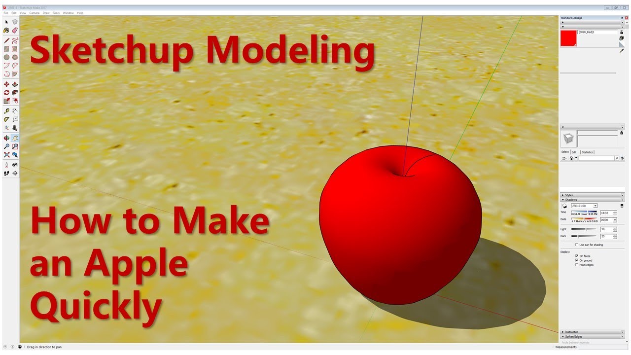 Sketchup Modeling - How to Make an Apple Quickly - YouTube